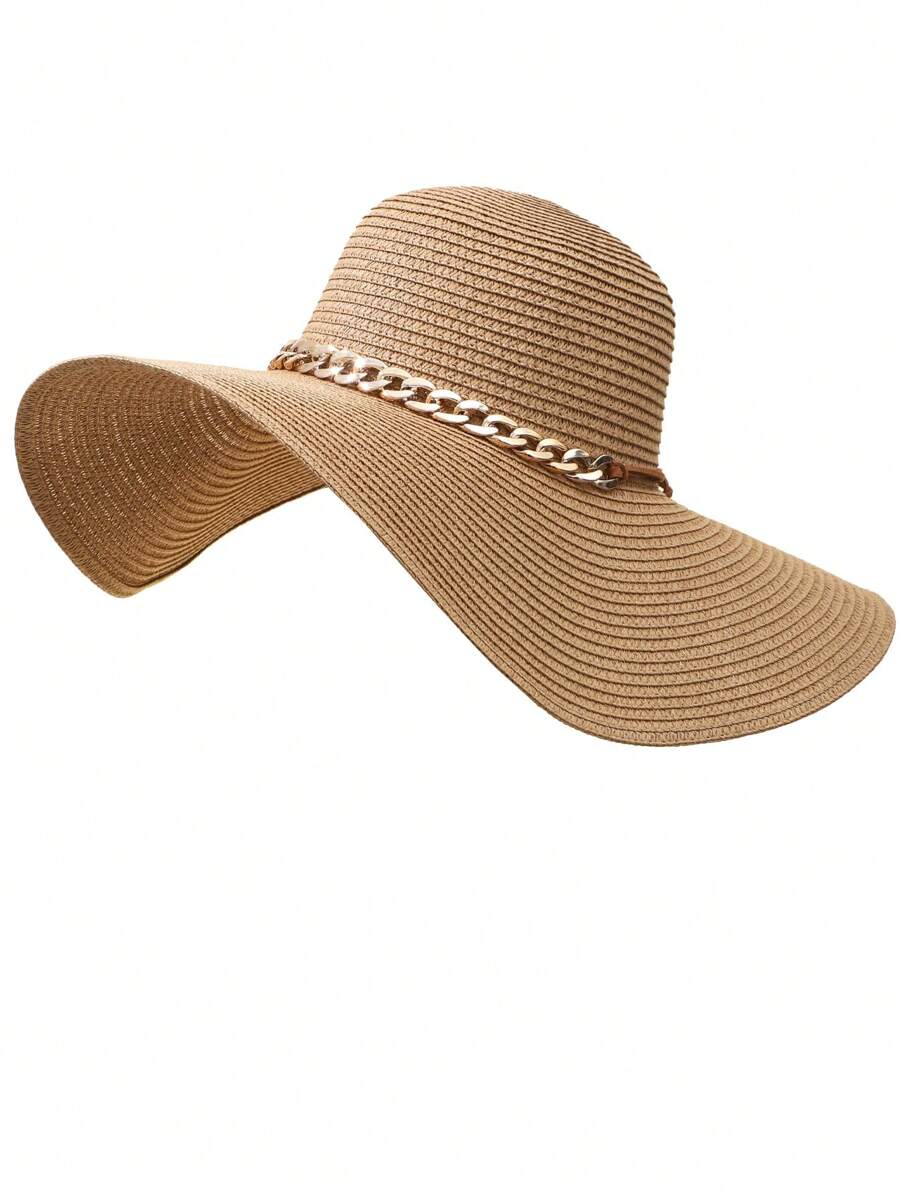 Chain Decor Straw Hat | SHEIN USA