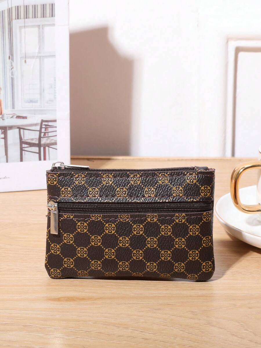 Women's Double-Zipper In Vintage Floral Design For Women Money Wallet ...