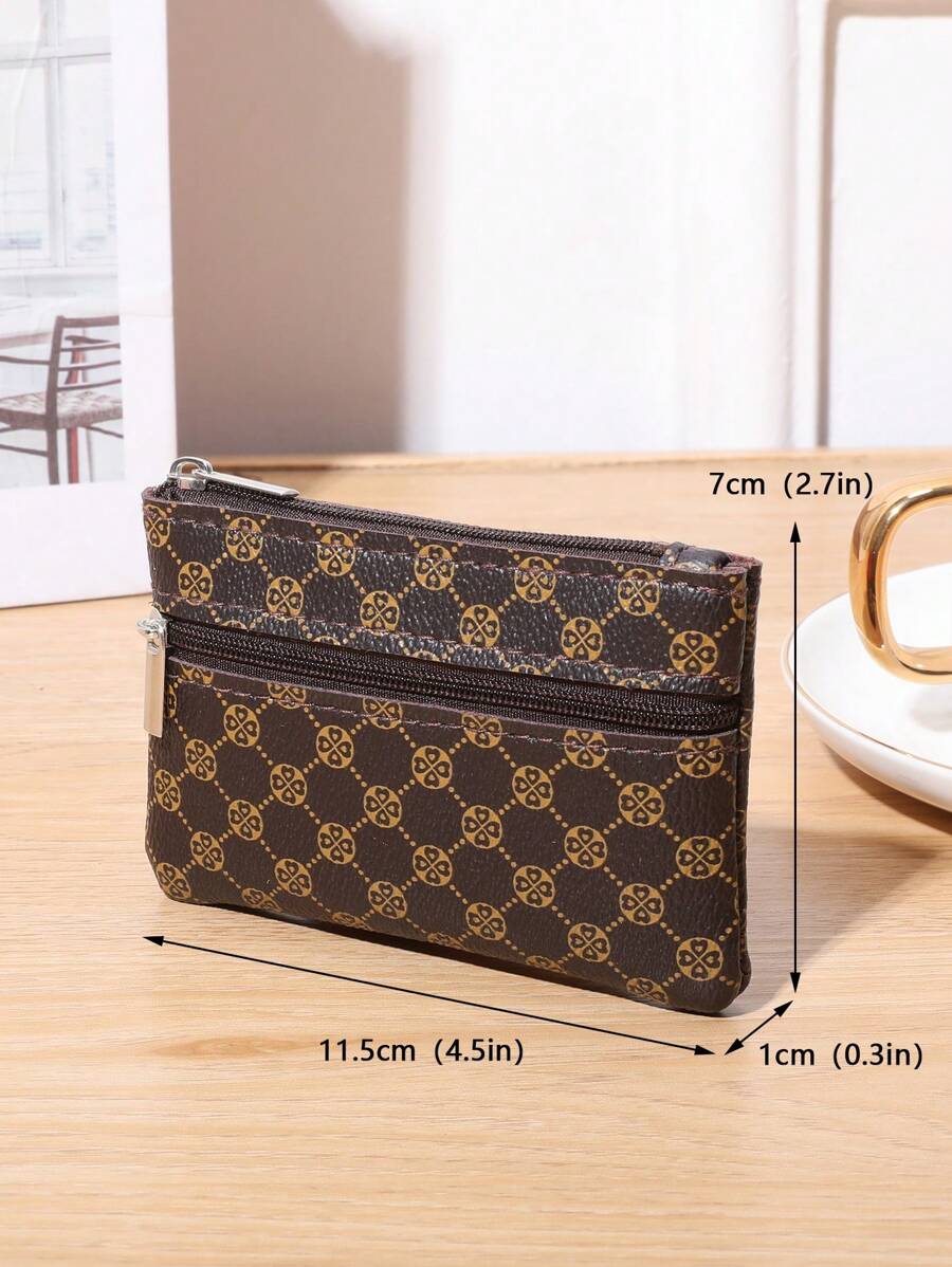 Women's Double-Zipper In Vintage Floral Design For Women Money Wallet ...