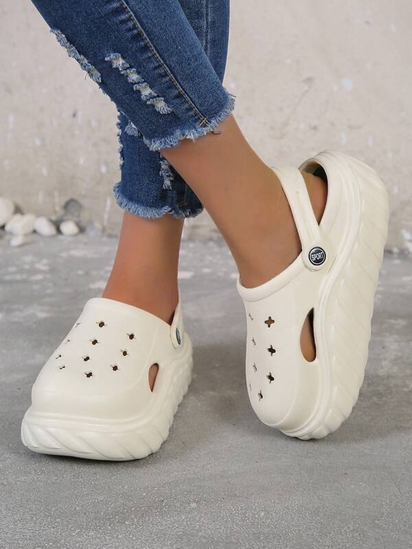 Women Non-slip Hollow Out Multi-way Wear Vented Clogs, Cool Black EVA ...