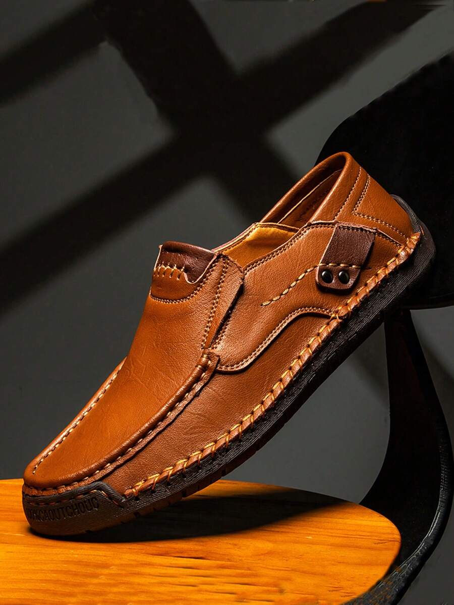 Men's Comfortable Slip-Resistant Handmade Plain Low-Cut Outdoor ...