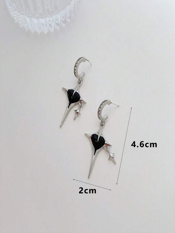 Rhinestone Star Decor Drop Earrings | SHEIN UK