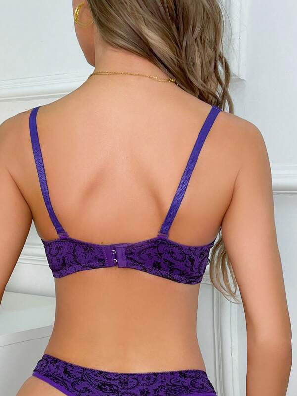 Floral Lace Underwire Bra Shein Usa