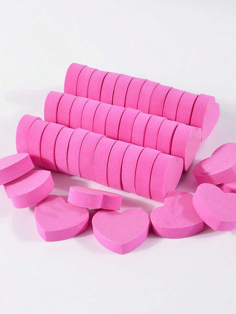 20pcs Mini Pink Heart Sanding File Block Buffer Pedicure Manicure Care ...
