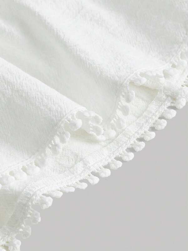 Shein Mod Contrast Lace Ruffle Trim Skirt Shein Uk