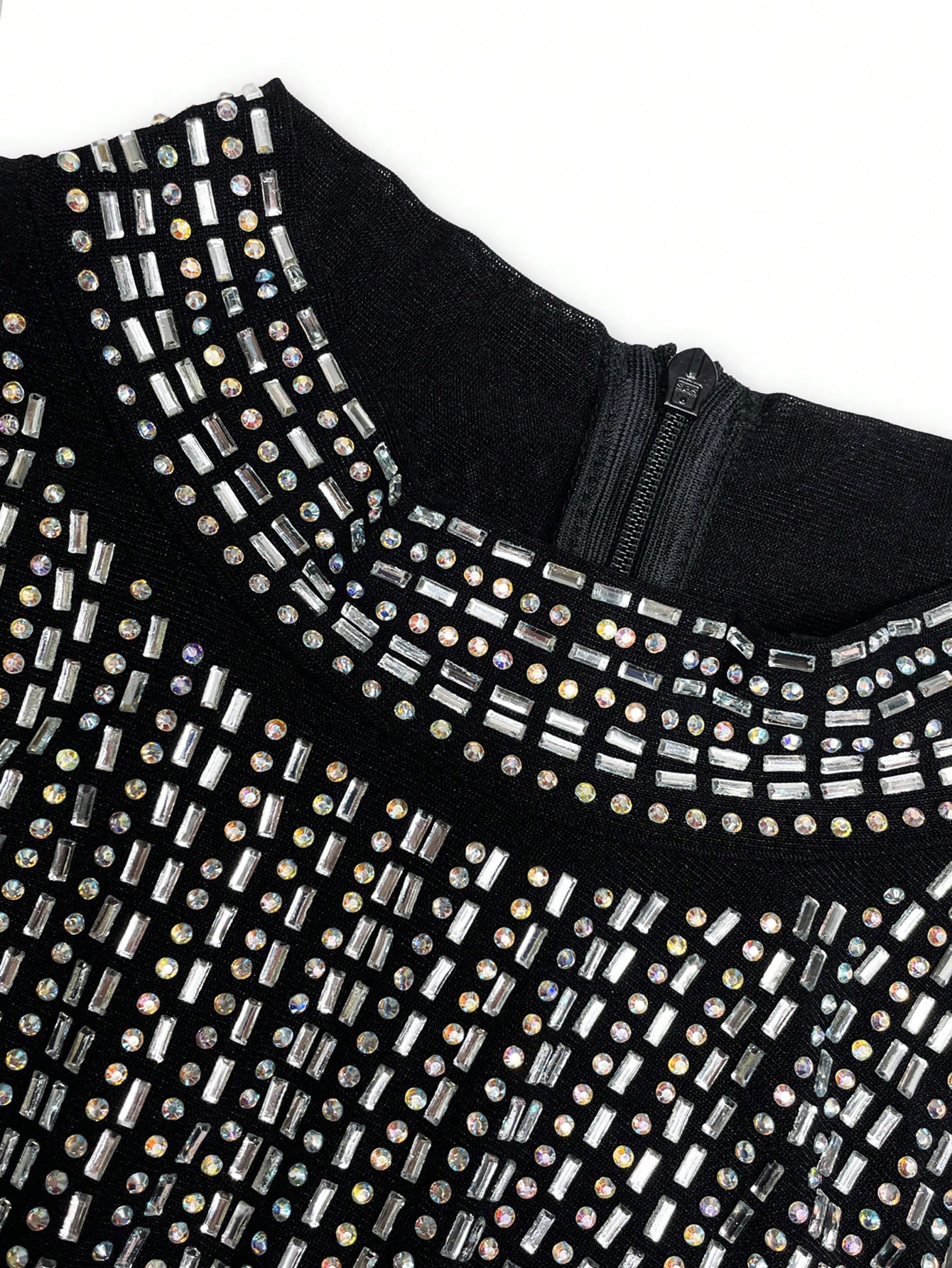 Giffniseti Mock Neck Rhinestone Decor Bodycon Dress | SHEIN UK