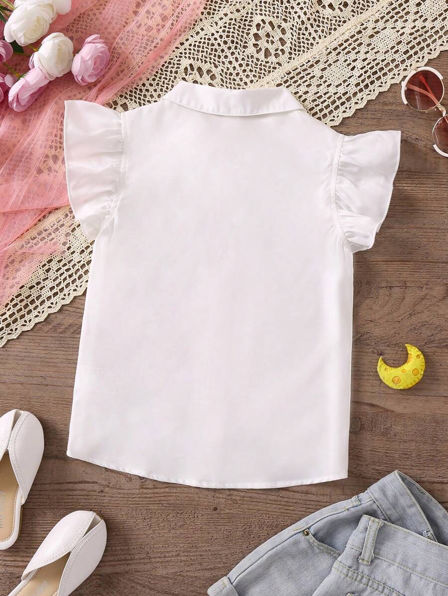 SHEIN Young Girl White Portrait Elegant Cute Dancing Girl Shirt With ...