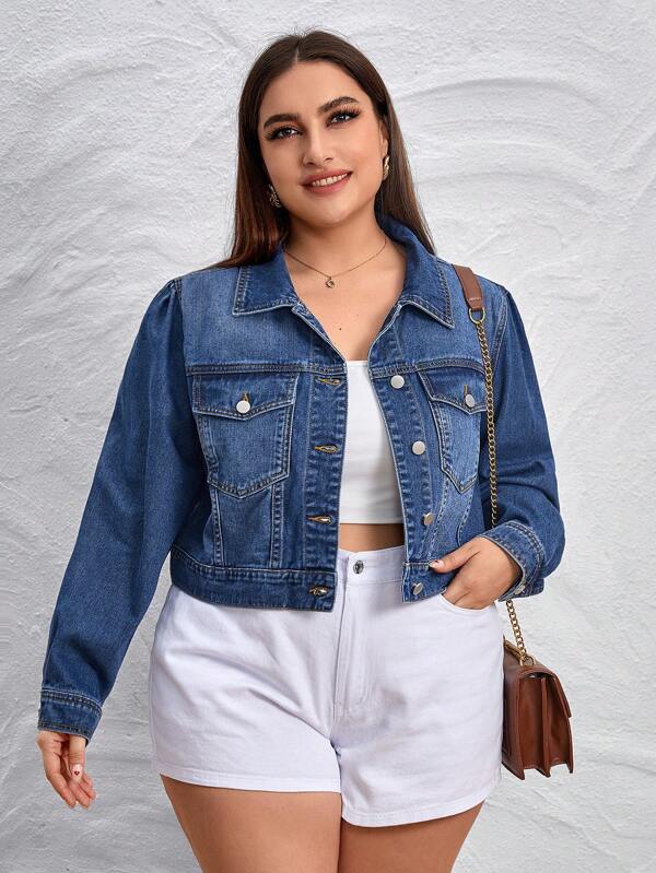 Plus Size Denim Jackets | Fashion Plus Size Denim Jackets | SHEIN USA