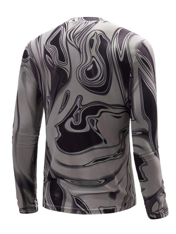 Manfinity Fever City Men Graphic Print Mock Neck Mesh Tee | SHEIN USA