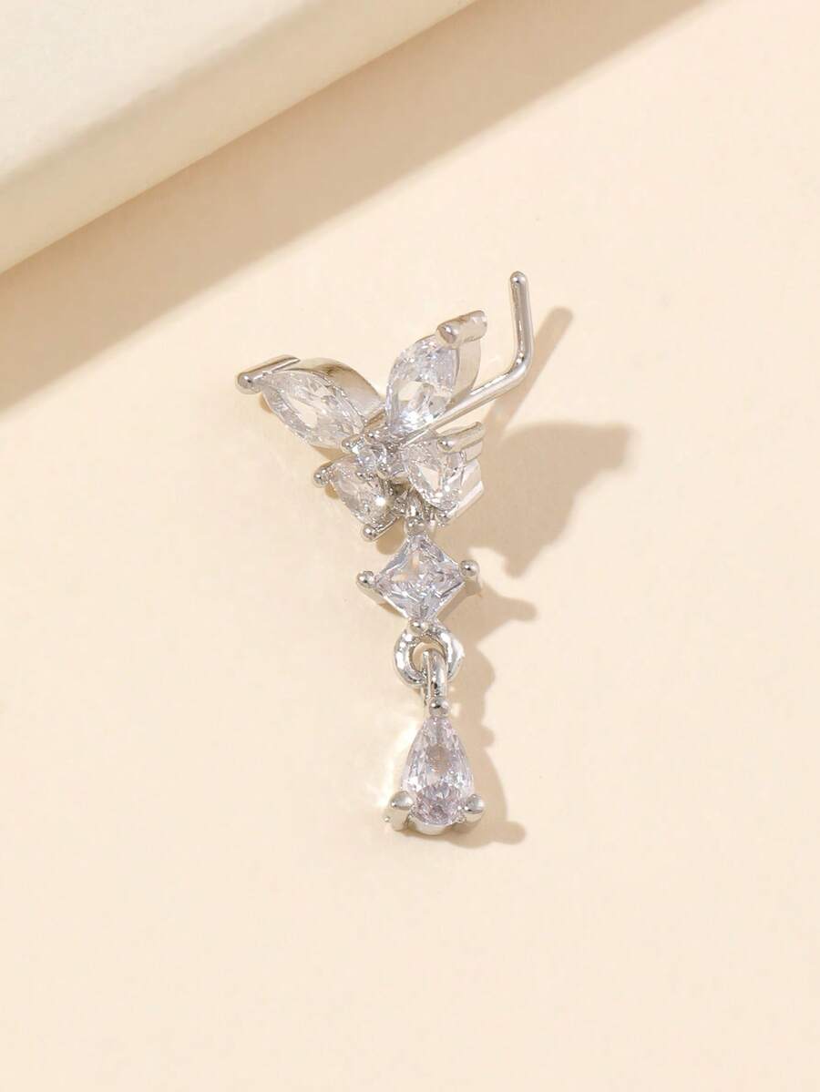 Cubic Zirconia Butterfly Decor Nose Ring | SHEIN USA