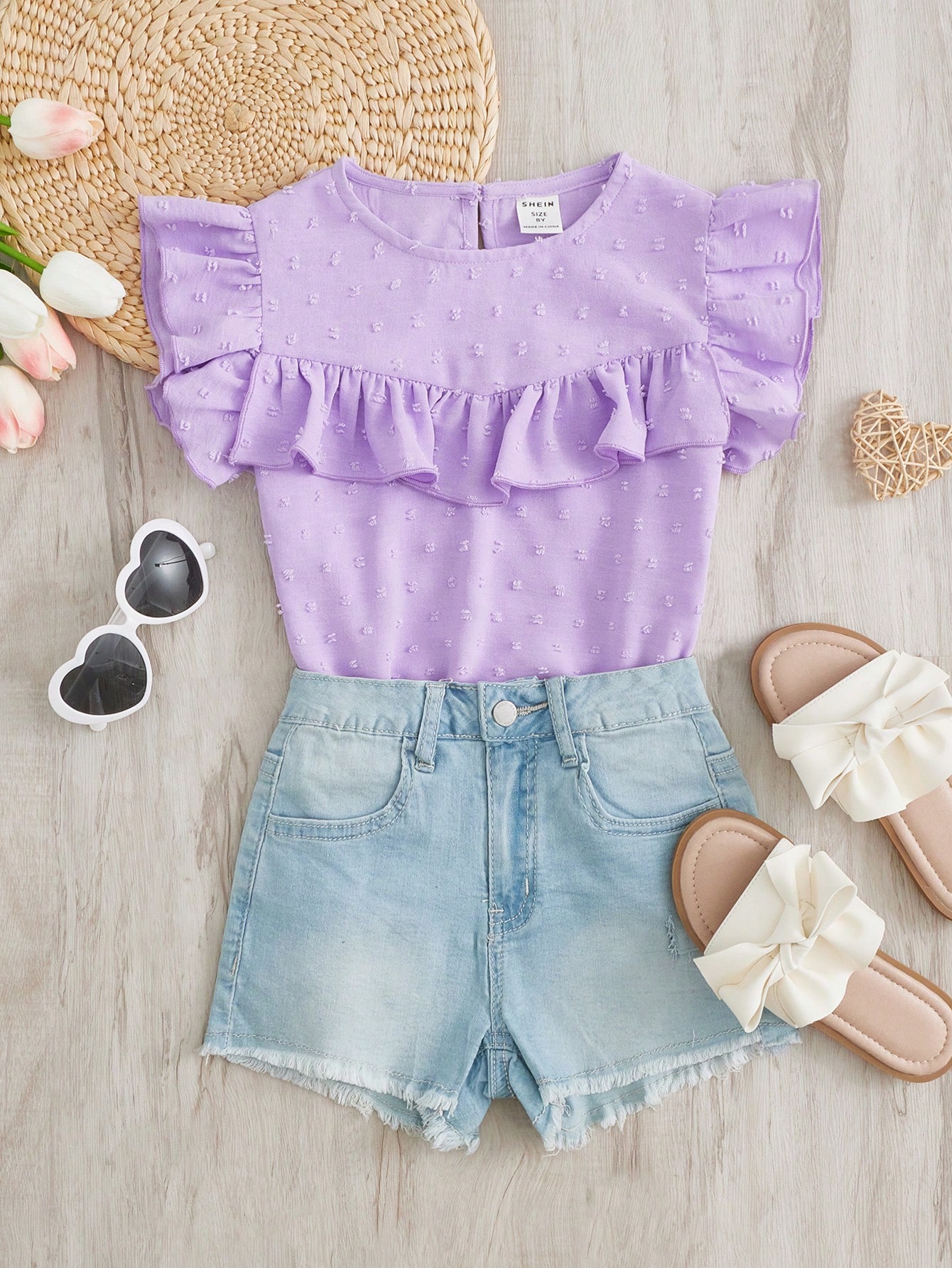 SHEIN Kids SUNSHNE Tween Girl's Sweet And Cute Sunflower Chiffon Shirt ...