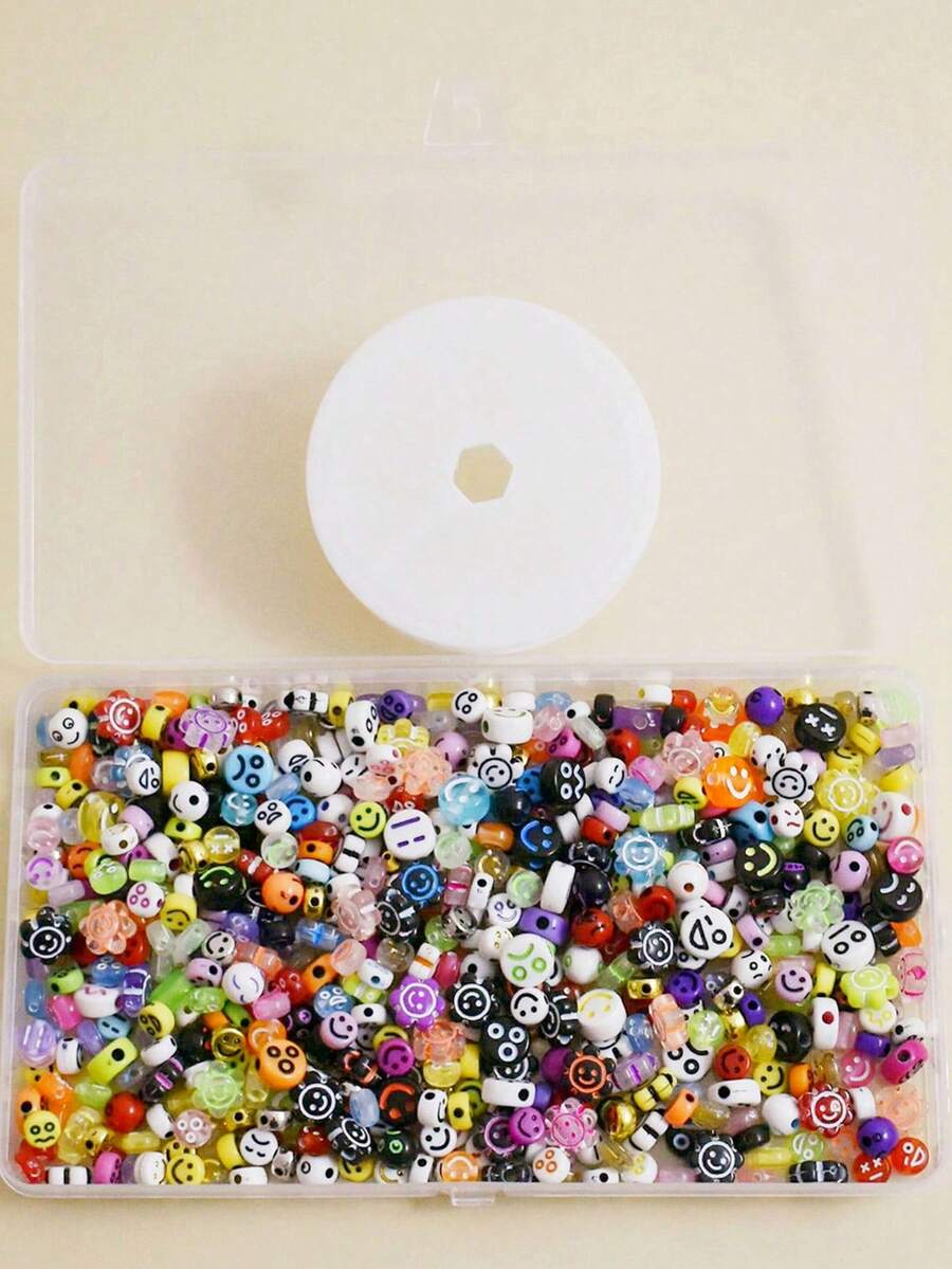 35g/Pack 7-10mm Mixed Smile Face Acrylic Beads, Random Color, For DIY ...