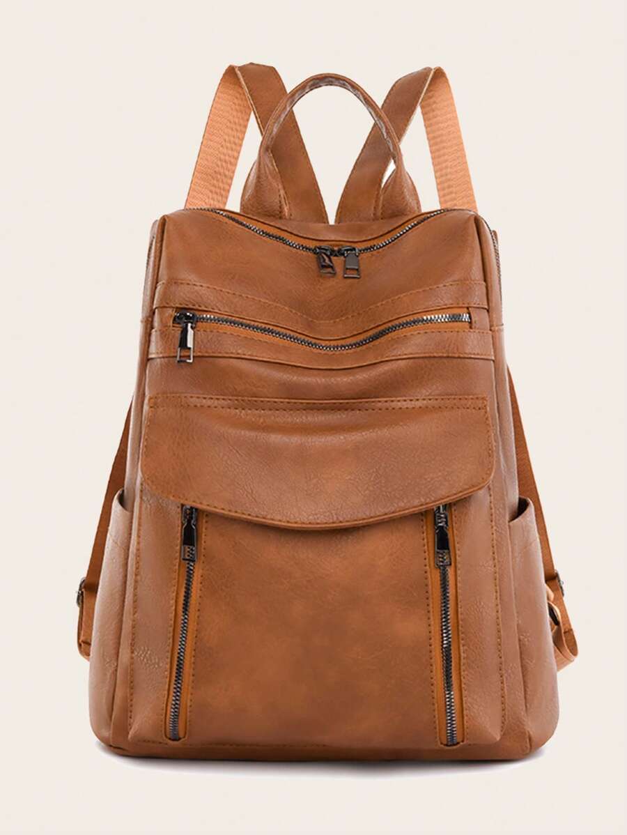 Waterproof,Portable Vintage Laptop Backpack, Brown School Backpack For ...