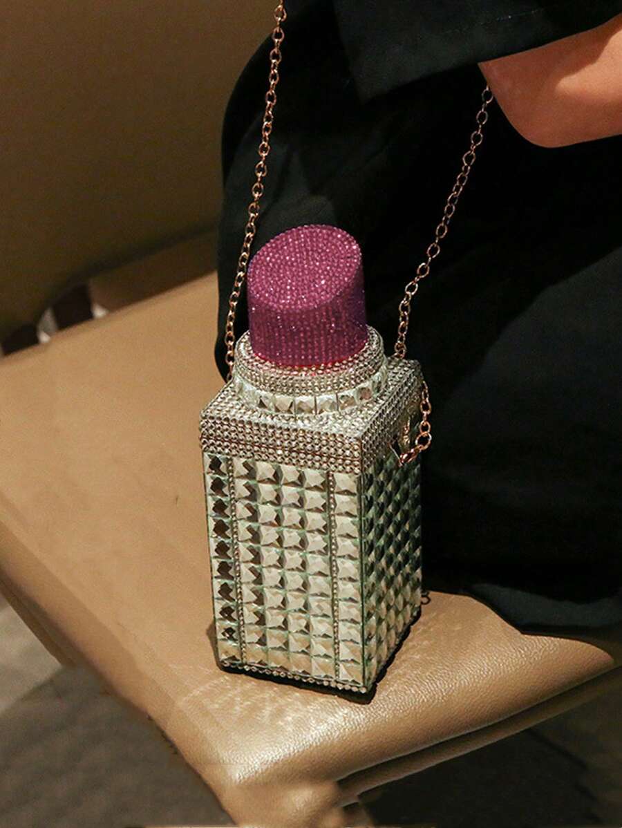 Mini Novelty Bag Lipstick Design Rhinestone Decor Chain , Pefect Best ...