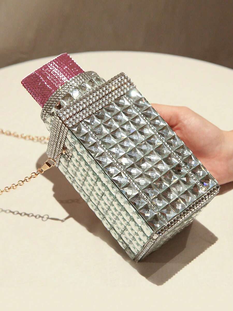 Mini Novelty Bag Lipstick Design Rhinestone Decor Chain , Pefect Best ...