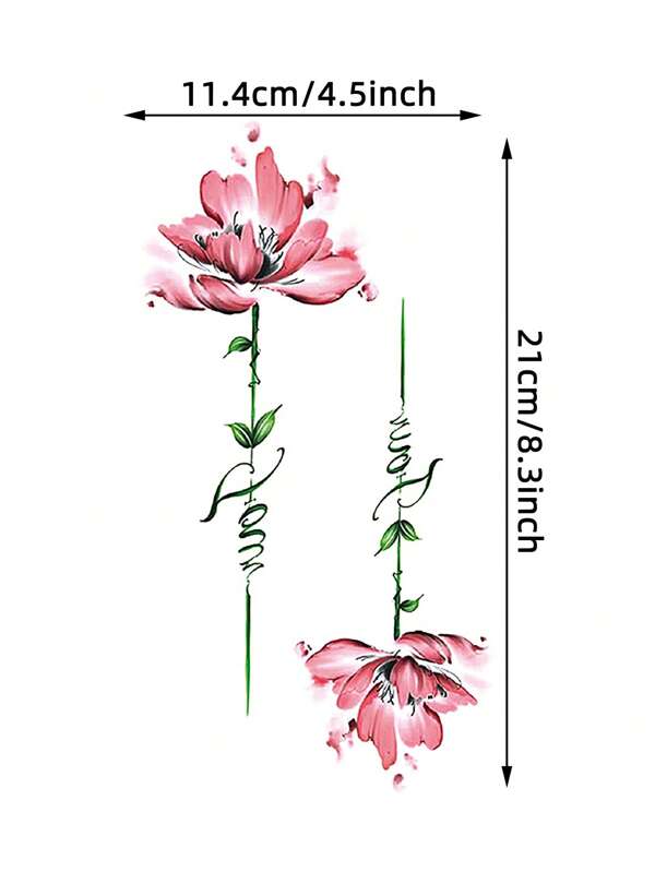 1sheet Floral Print Tattoo Sticker | SHEIN