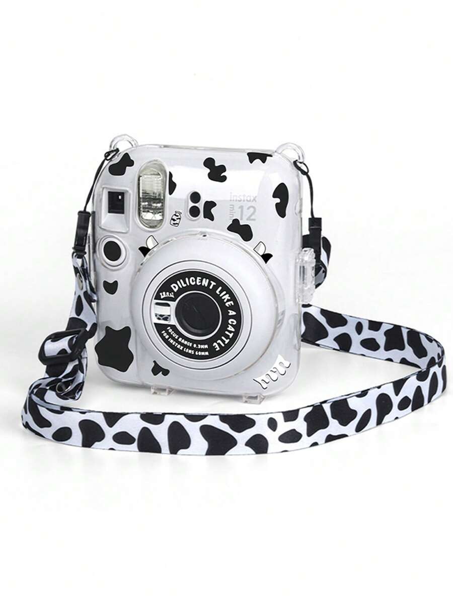 3pcs Clear Case & Cow Pattern Lanyard & Sticker Set Compatible With ...