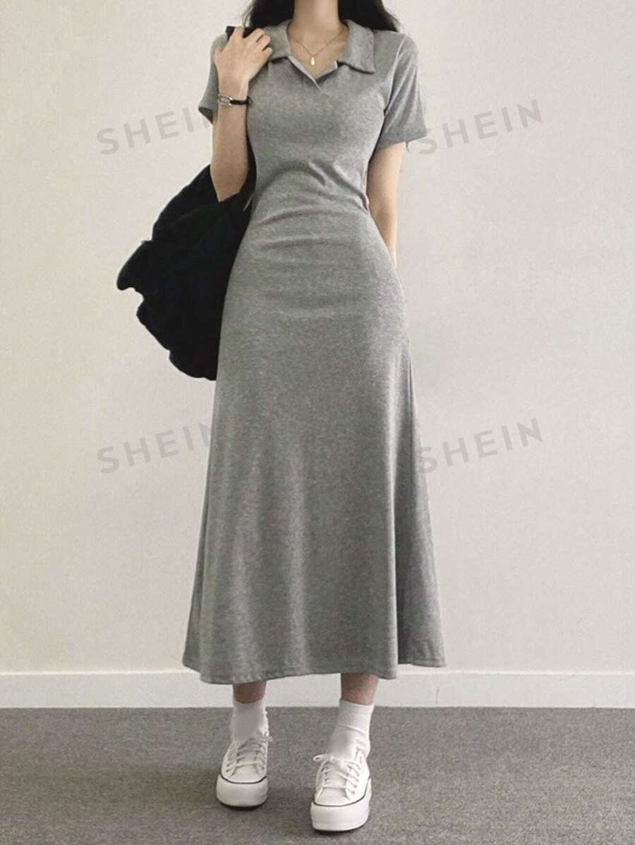 DAZY Solid A-line Dress | SHEIN USA