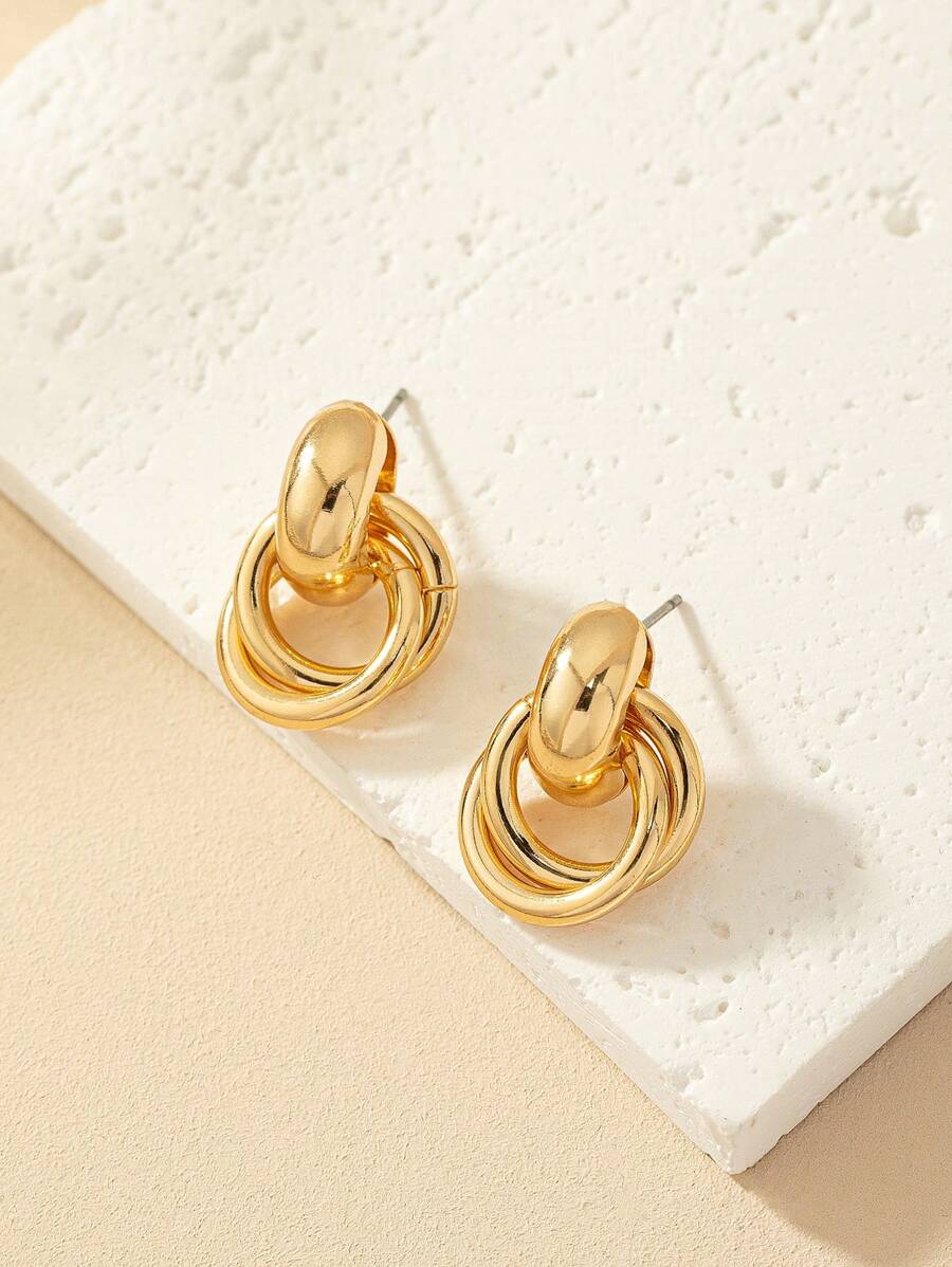 2 piezas Pendientes largos círculo | Moda de Mujer | SHEIN México