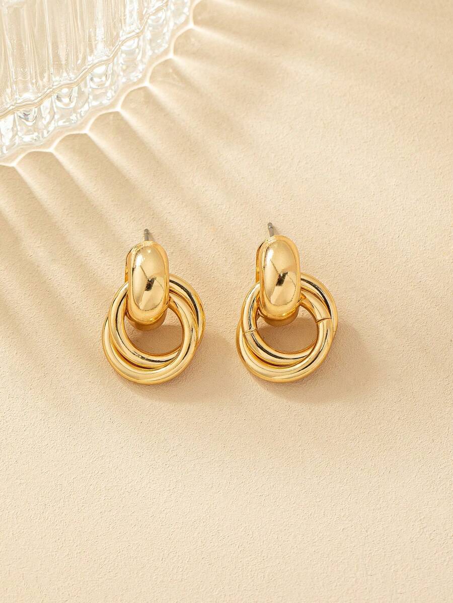 2 piezas Pendientes largos círculo | Moda de Mujer | SHEIN México