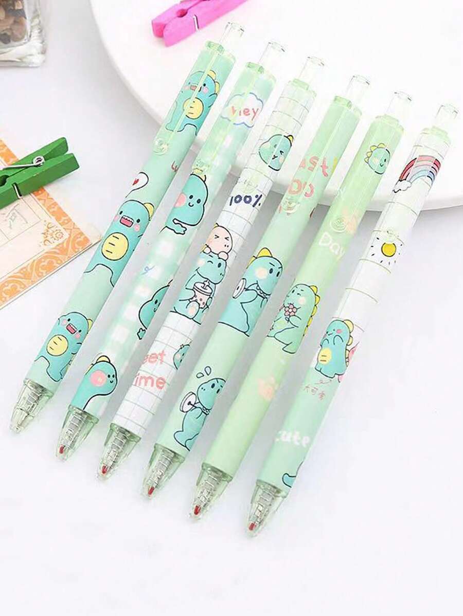6pcs Cartoon Click Ballpoint Pen, Middle East Style Kawaii Clicker ...
