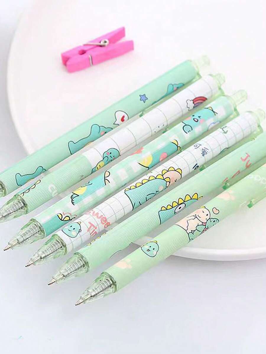 6pcs Cartoon Click Ballpoint Pen, Middle East Style Kawaii Clicker ...