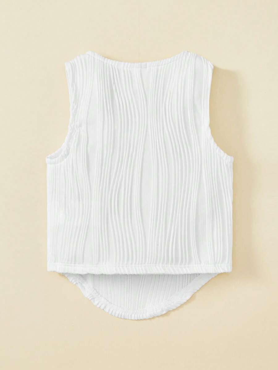 SHEIN ヤングガール ソリッドカラー テクスチャー スクエアネック タンクトップ | SHEIN JAPAN