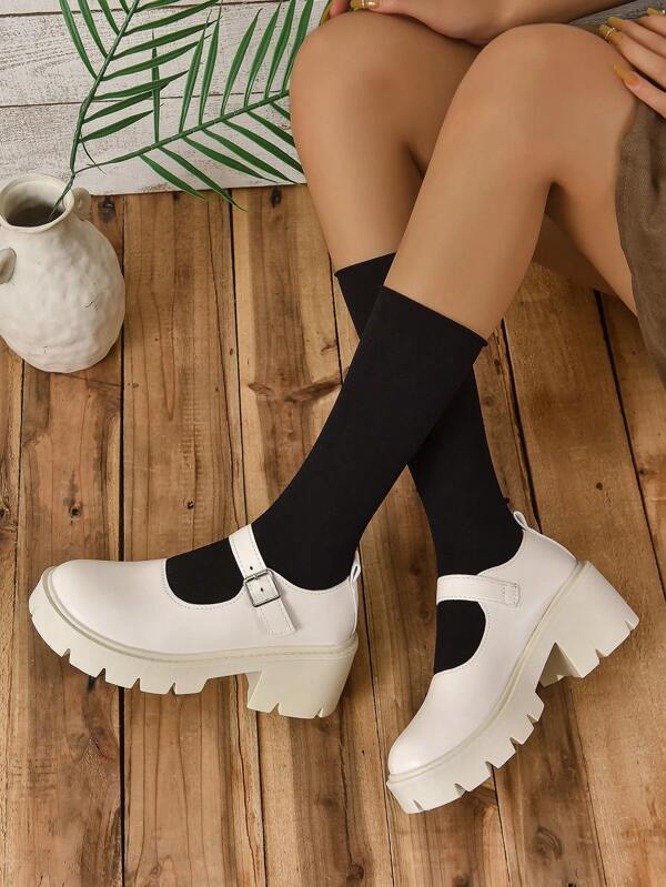 elegante Tacchi per con fibbia plateau tacco grosso Pumps mary jane | SHEIN ITALIA
