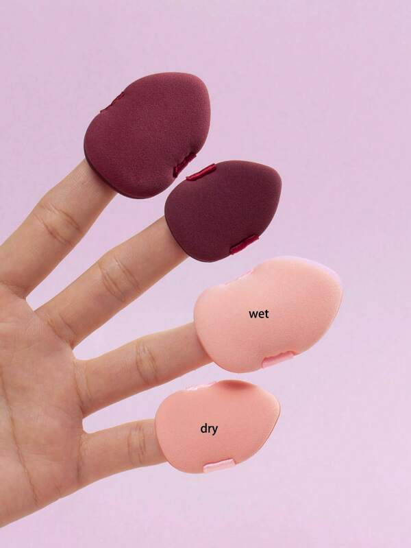 20pcs Double-Sided Peach-Shaped Finger-Tip Cushion Powder Puff With ...