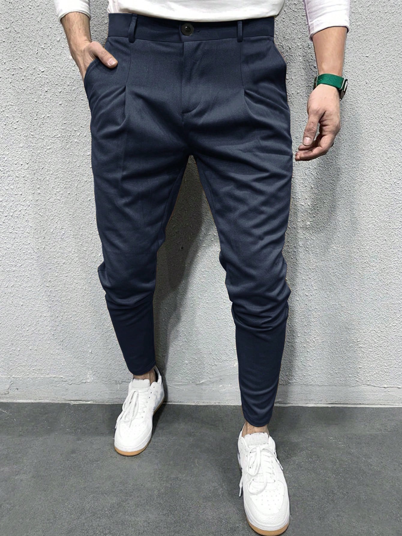 Manfinity Homme Men Slant Pocket Cropped Suit Pants | SHEIN USA