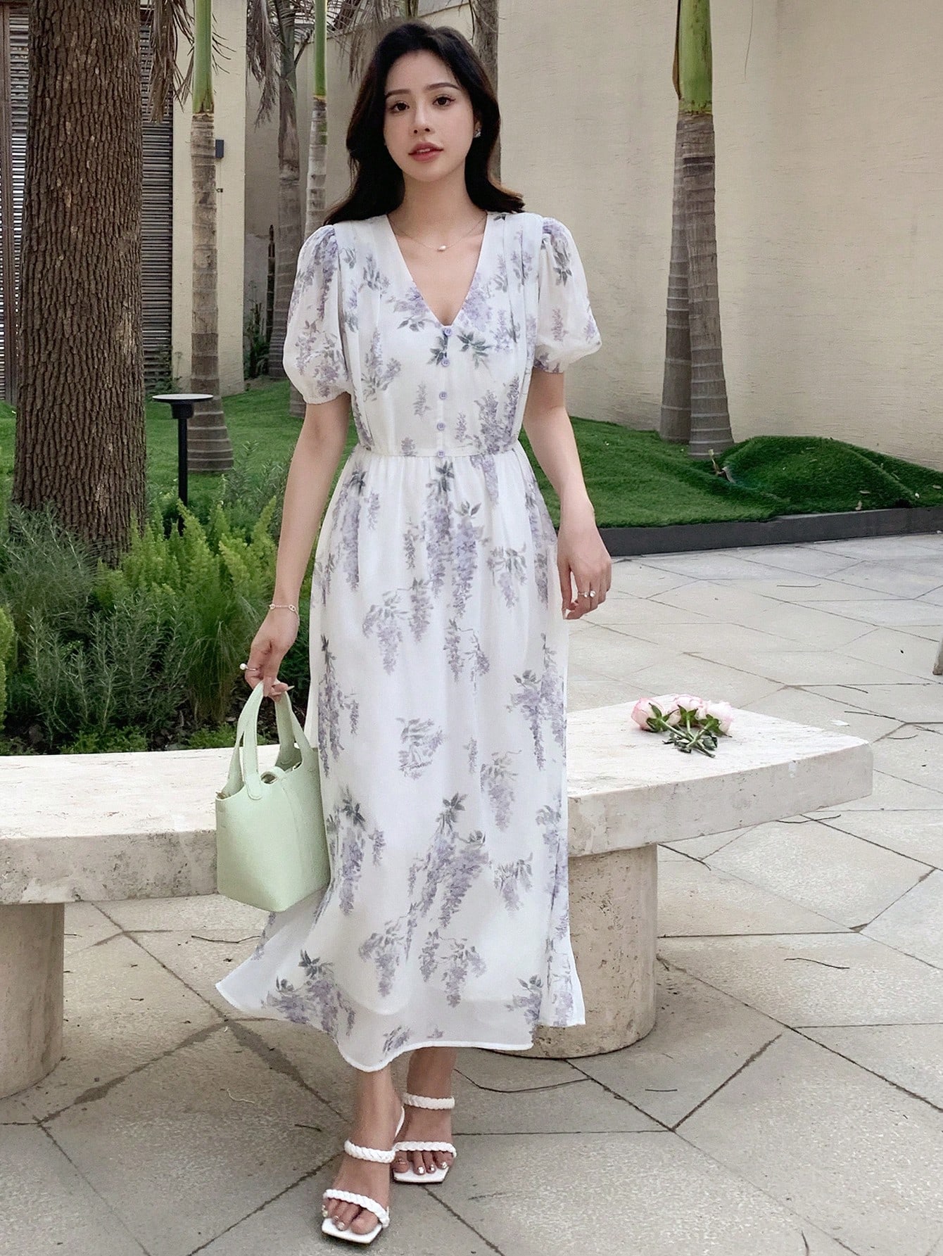 DAZY Floral Print Puff Sleeve Dress | SHEIN USA