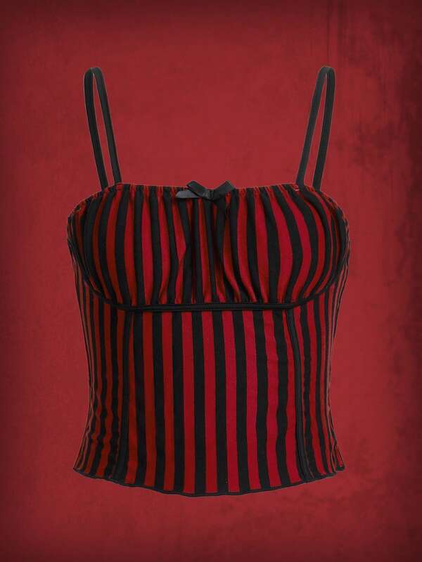 Grunge Punk Striped Ruched Bust Cami Top | SHEIN USA