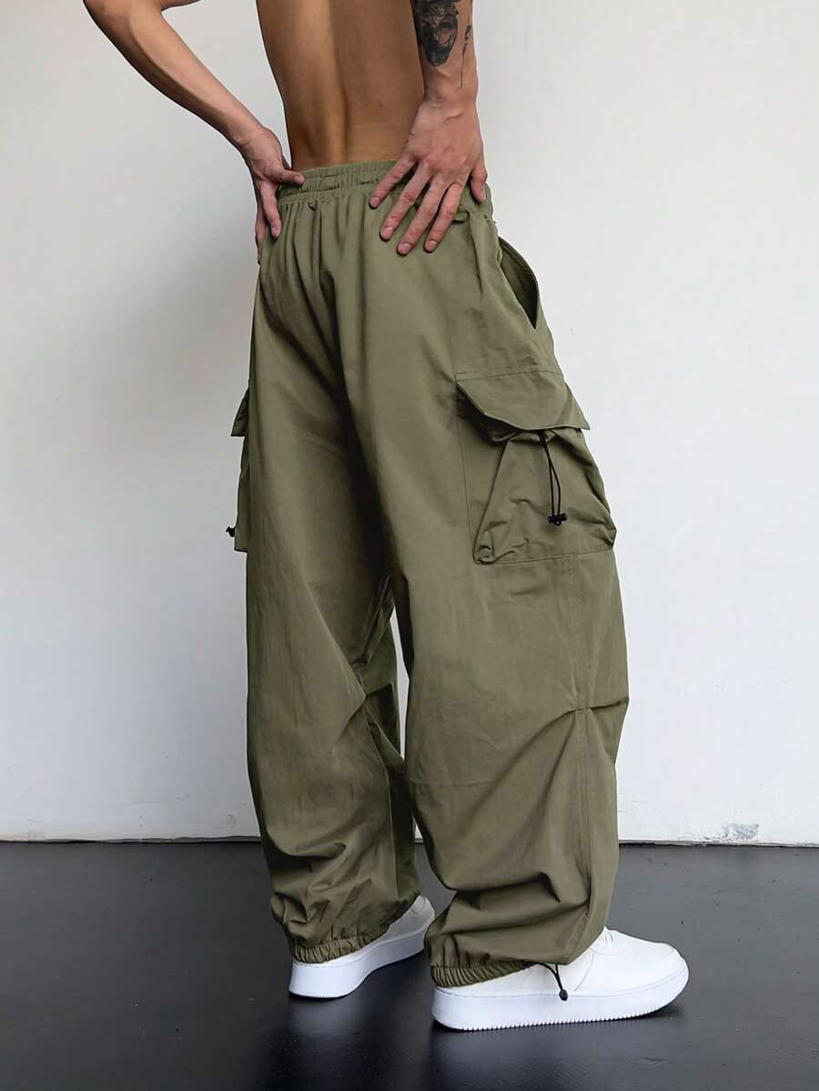 Manfinity EMRG Men Flap Pocket Side Drawstring Waist Oversize Cargo ...