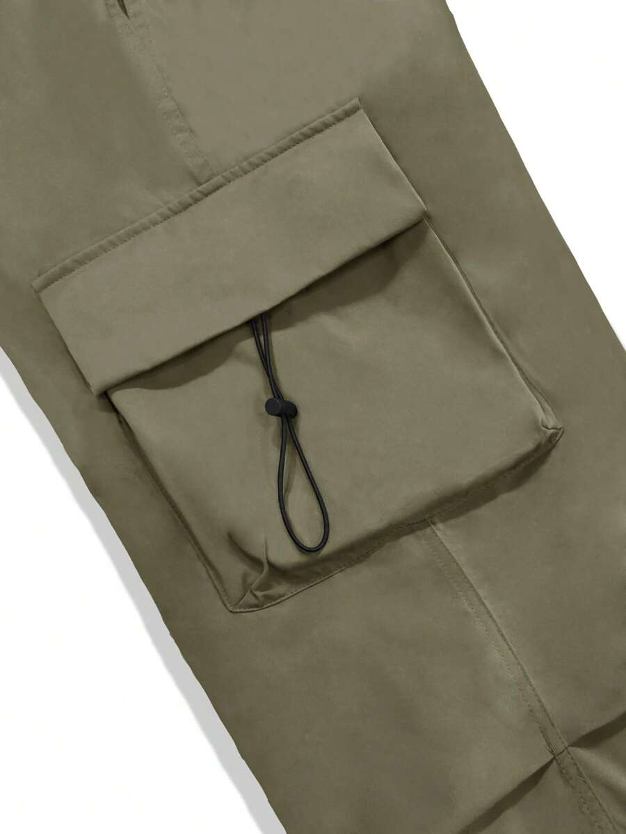 Manfinity EMRG Men Flap Pocket Side Drawstring Waist Oversize Cargo ...