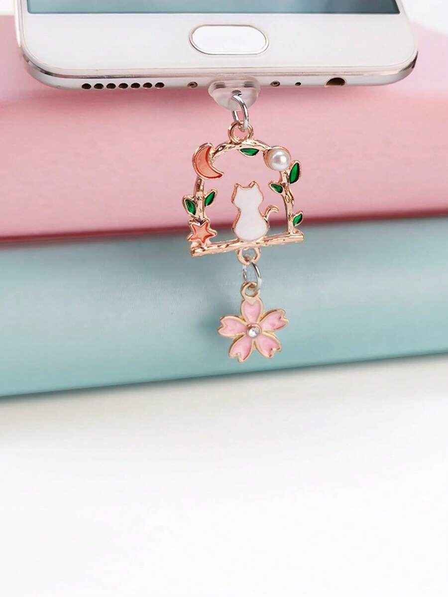 1pc Flower & Cat Decor Dust Plug | SHEIN USA