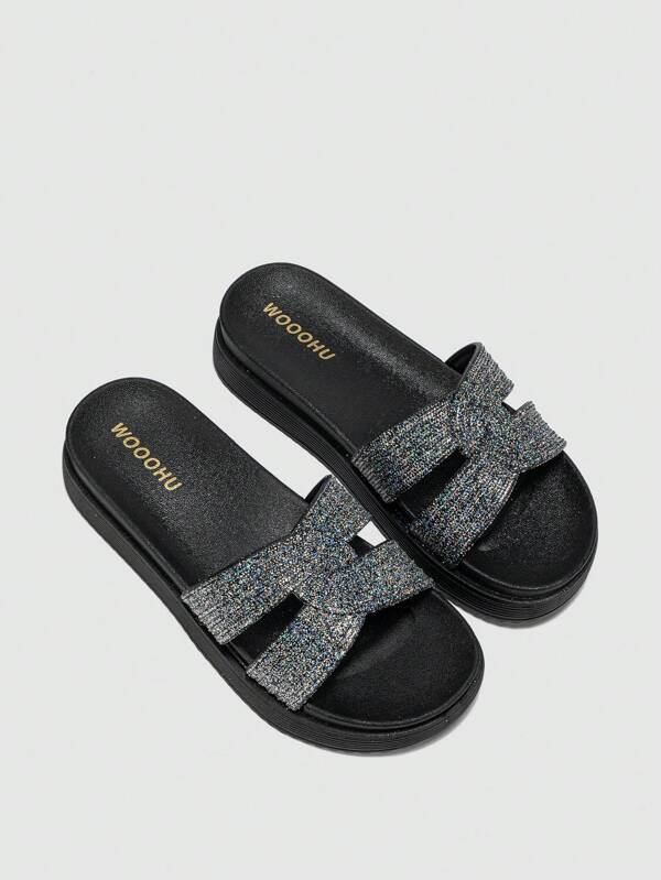 Women Glitter Slides, PVC Fashion Slides | SHEIN UK