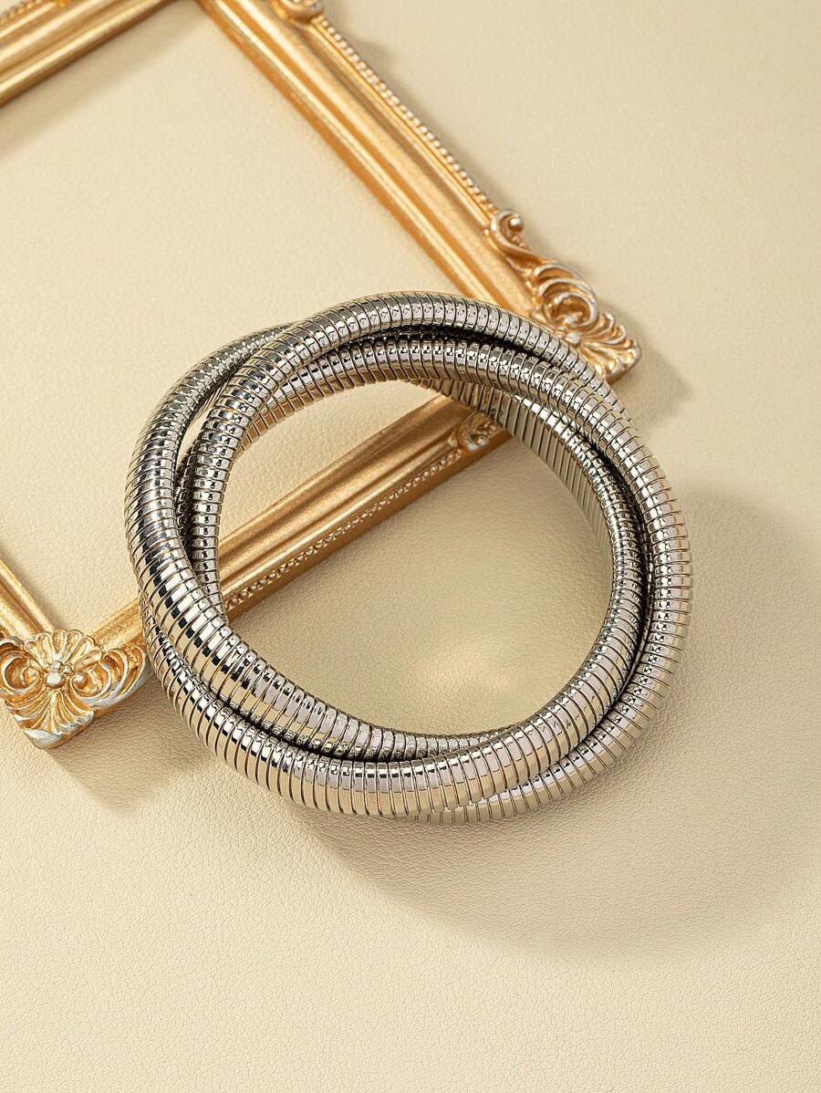 Minimalist Layered Bangle | SHEIN USA