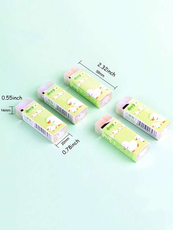 3pcs Cartoon Animal Pattern Eraser, Cute Portable Multi-purpose Pencil Eraser For Office, School ...
