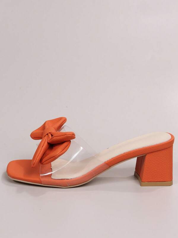 Sandalias naranjas con detalle de lazo para mujer, sandalias Funky con ...
