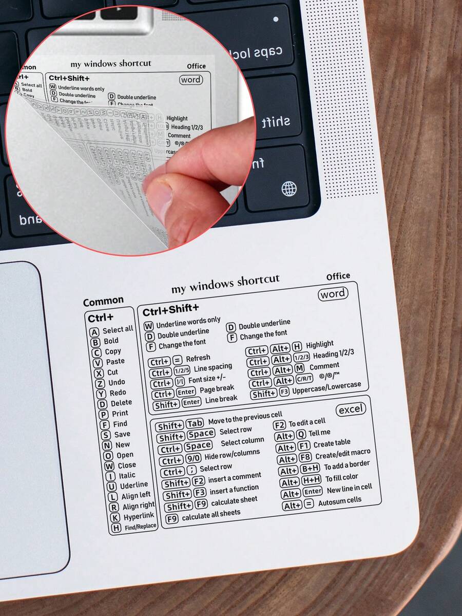 1sheet Shortcut Key Pattern Laptop Protective Sticker, Keyboard ...