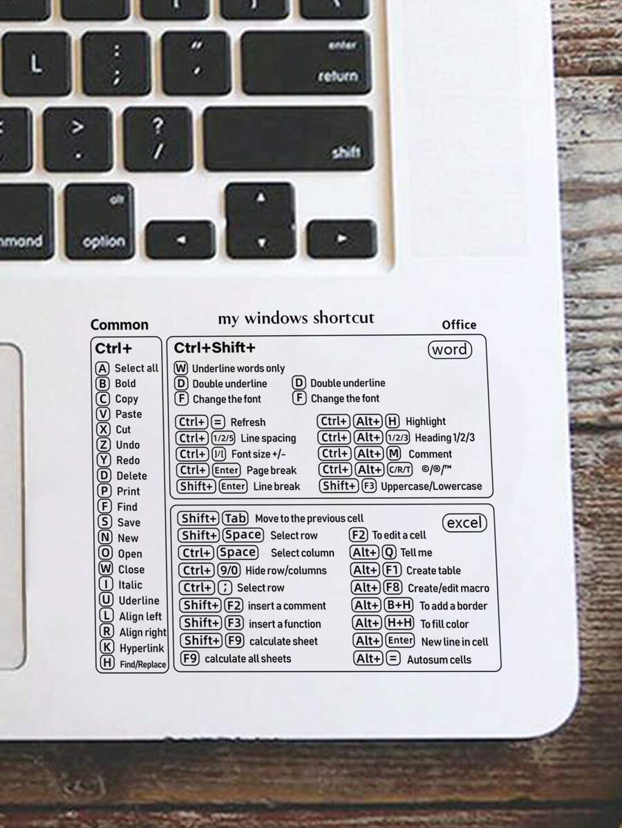 1sheet Shortcut Key Pattern Laptop Protective Sticker, Keyboard Stickers | SHEIN UK
