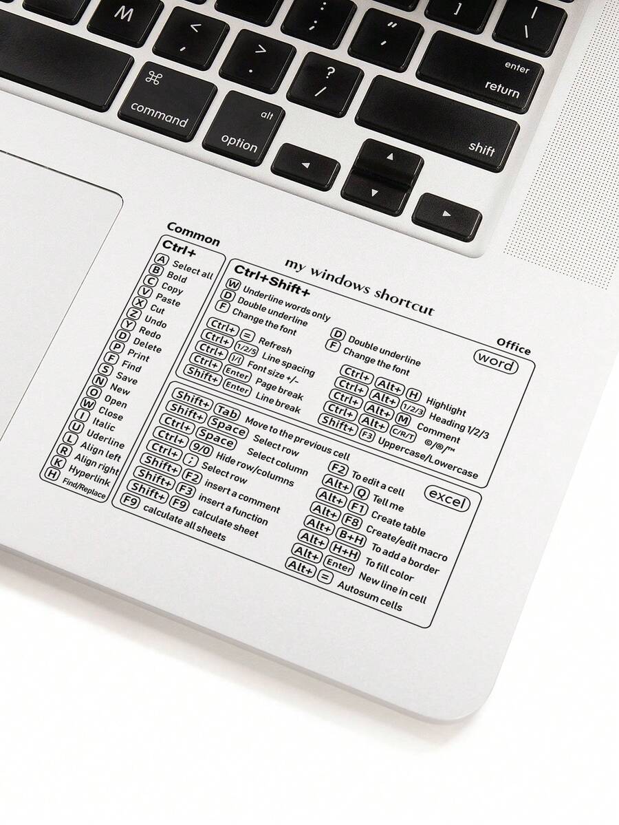 1sheet Shortcut Key Pattern Laptop Protective Sticker, Keyboard ...