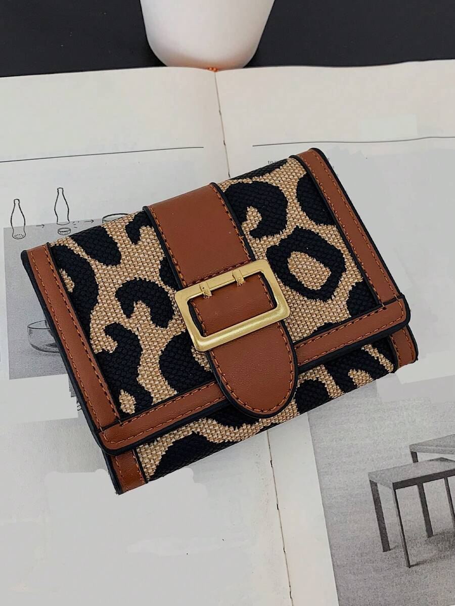 Women's Leopard Print PU Fabric Tri-Fold Wallet Card Holder Coin ... Women's Leopard Print PU Fabric Tri-Fold Wallet Card Holder Coin ...