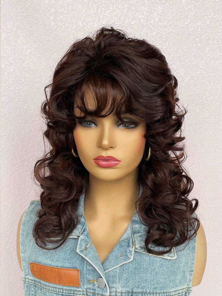 Shoulder Length Curly Wigs For Women, Synthetic Wigs Elegant Natural ...