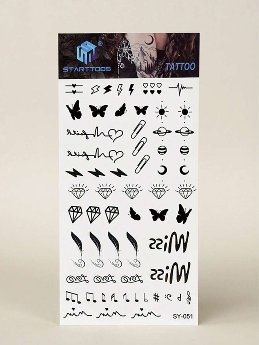 1pc Mini Diamond Feather Butterfly Music Note Planet Y2k Style Pattern ...