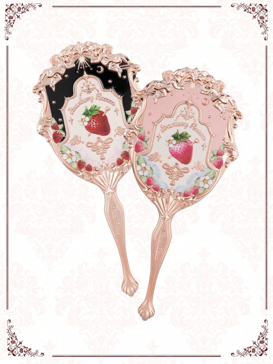 Flower Knows Strawberry Rococo Hand Mirror - French Black | SHEIN USA