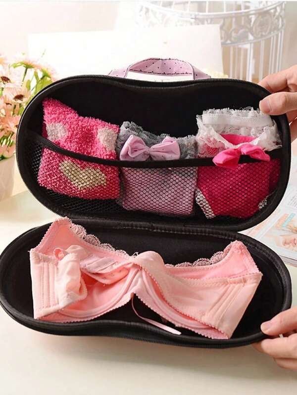 Leopard Pattern Travel Storage Bag For Bras Portable Bra Case College ...