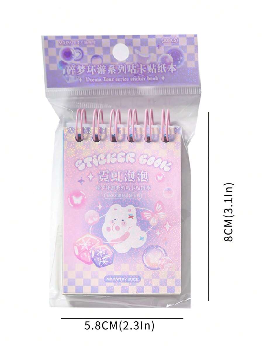 30pcspack Holographic Cartoon Graphic Assorted Sticker Cute Multi Purpose Decorative Sticker