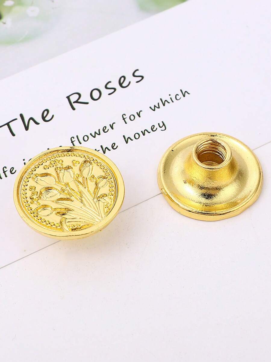 1pc Metallic Flower Design Wax Seal Stamp Head, Creative Multi-purpose ...
