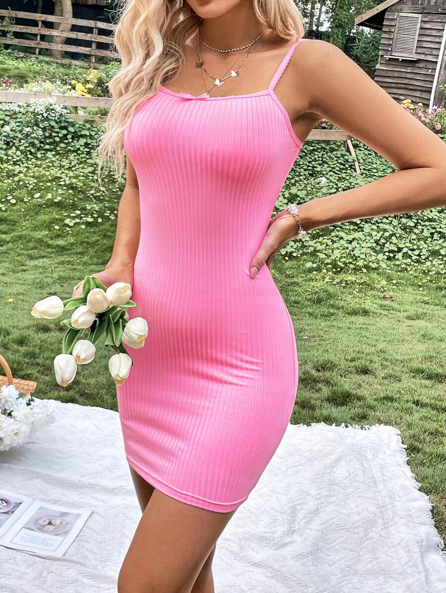 Soleia Solid Cami Bodycon Dress | SHEIN USA